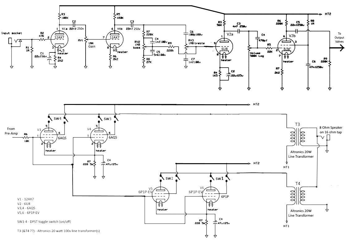 Quad SE 6aq5/6P1P-EV build questions